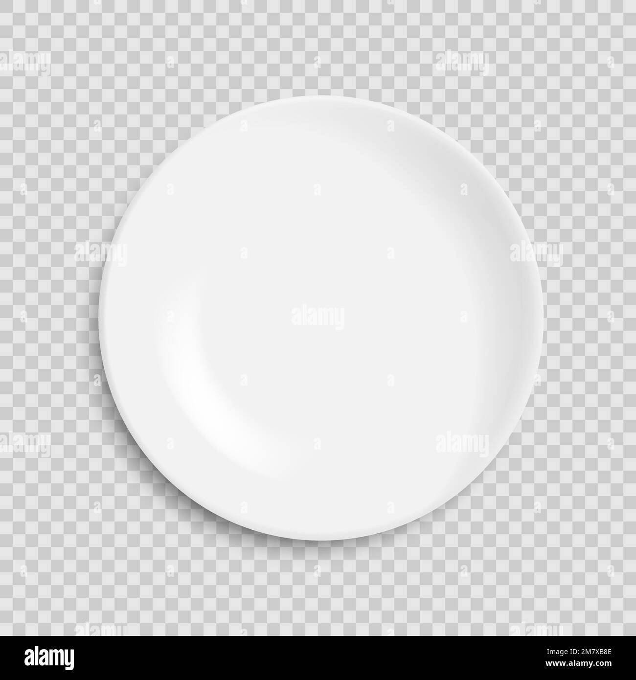 empty white plate isolated on white background. Vector illustration ...