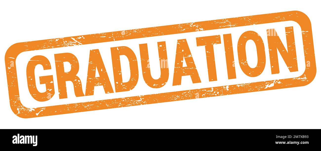 GRADUATION text written on orange rectangle stamp sign Stock Photo - Alamy