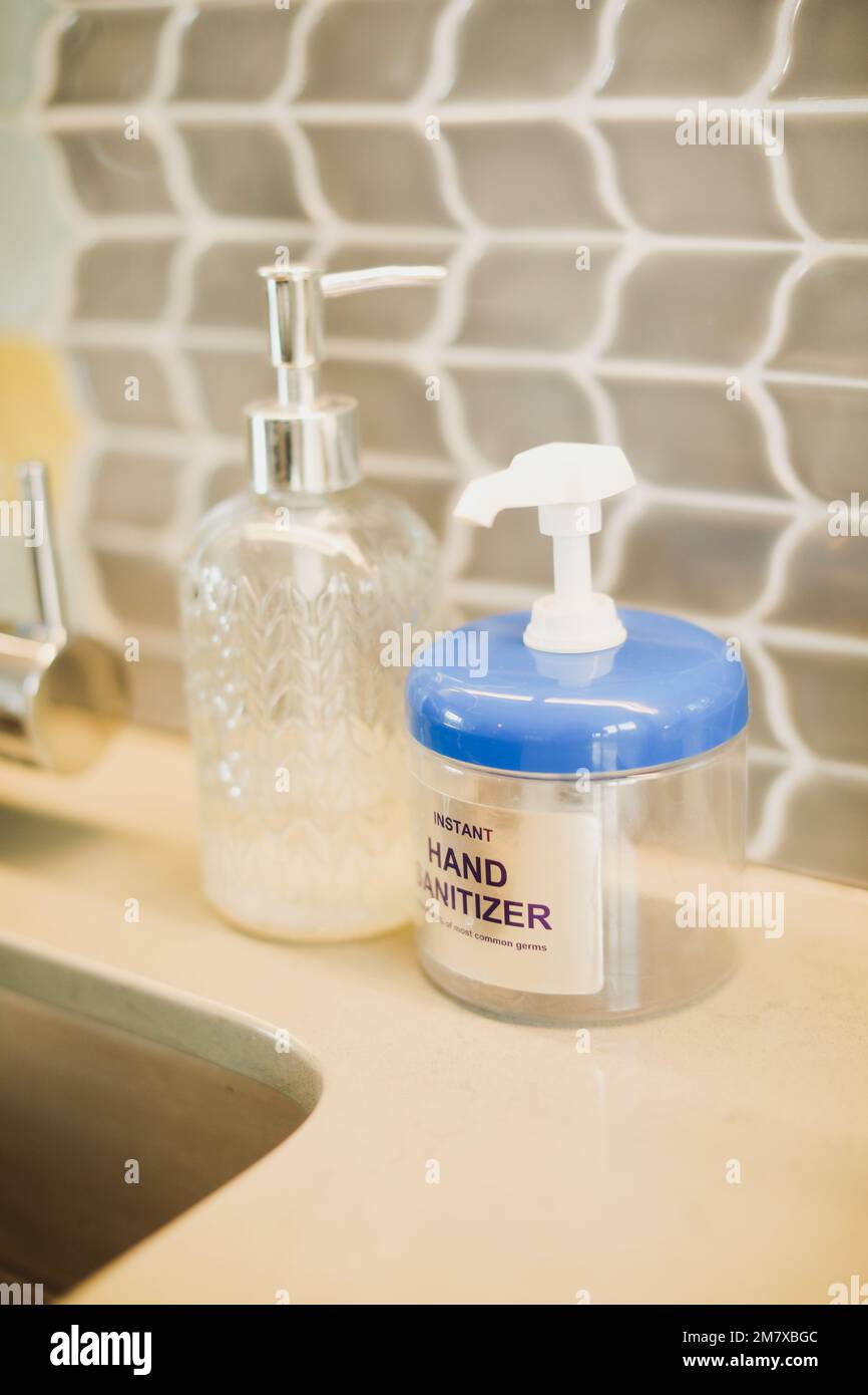 hand hygiene washing tissue sanitizer soap clean Stock Photo - Alamy