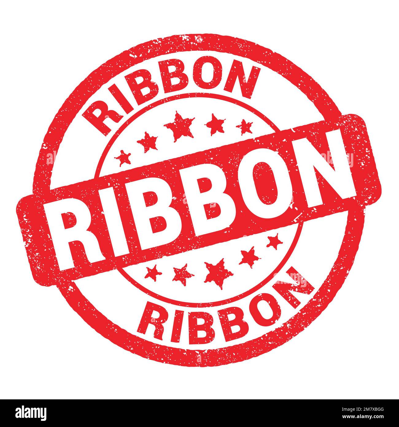 RIBBON text written on red grungy stamp sign Stock Photo - Alamy