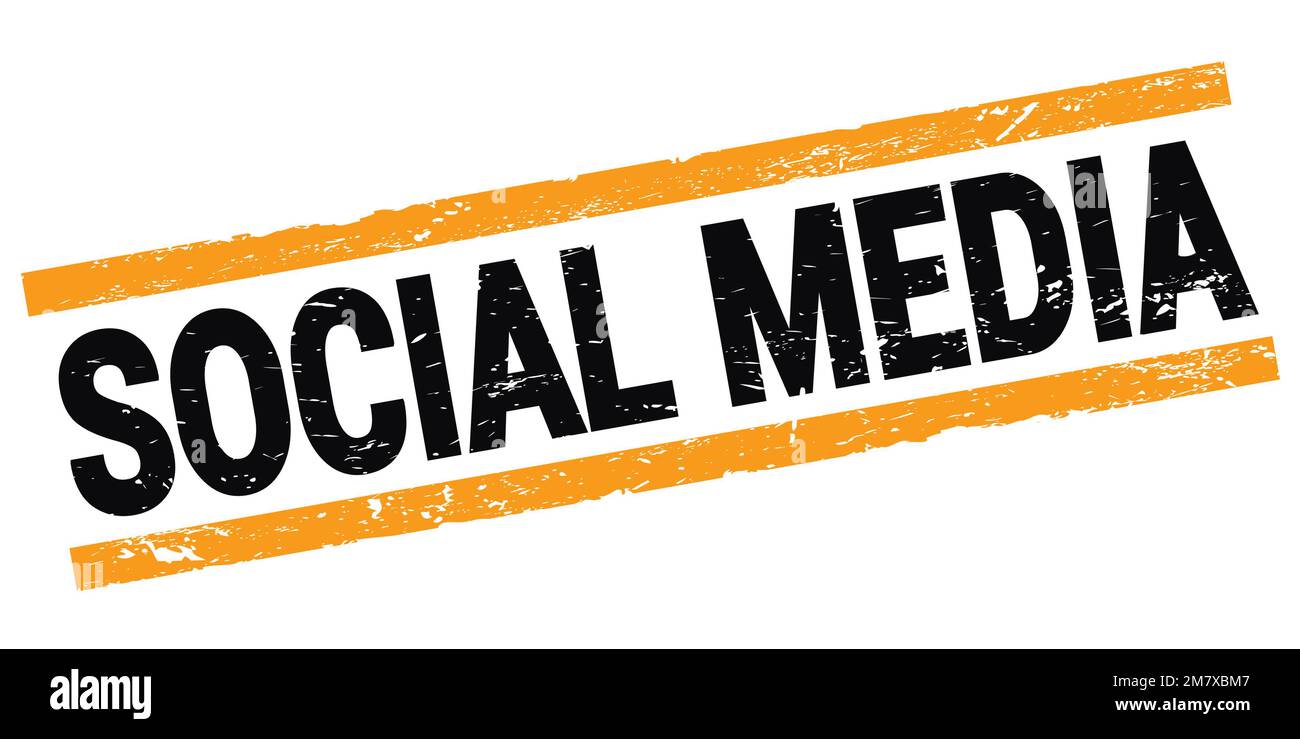 SOCIAL MEDIA text written on black-orange rectangle stamp sign Stock Photo - Alamy