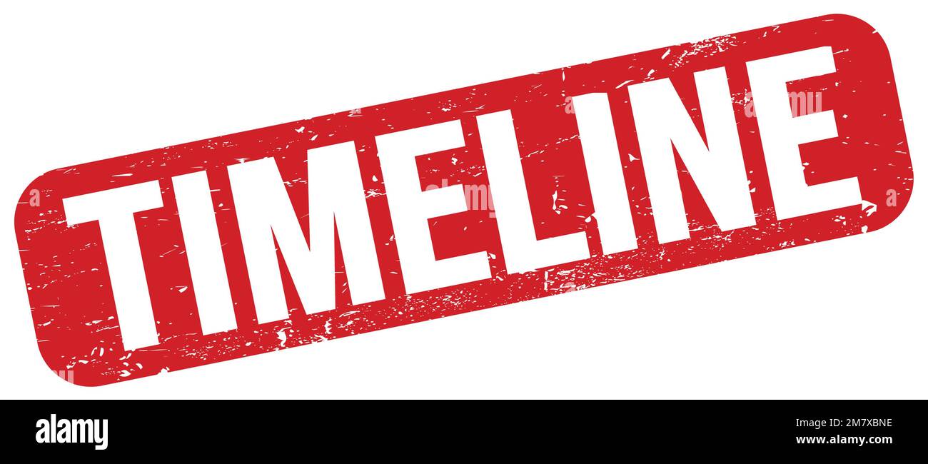 TIMELINE text written on red grungy stamp sign Stock Photo - Alamy