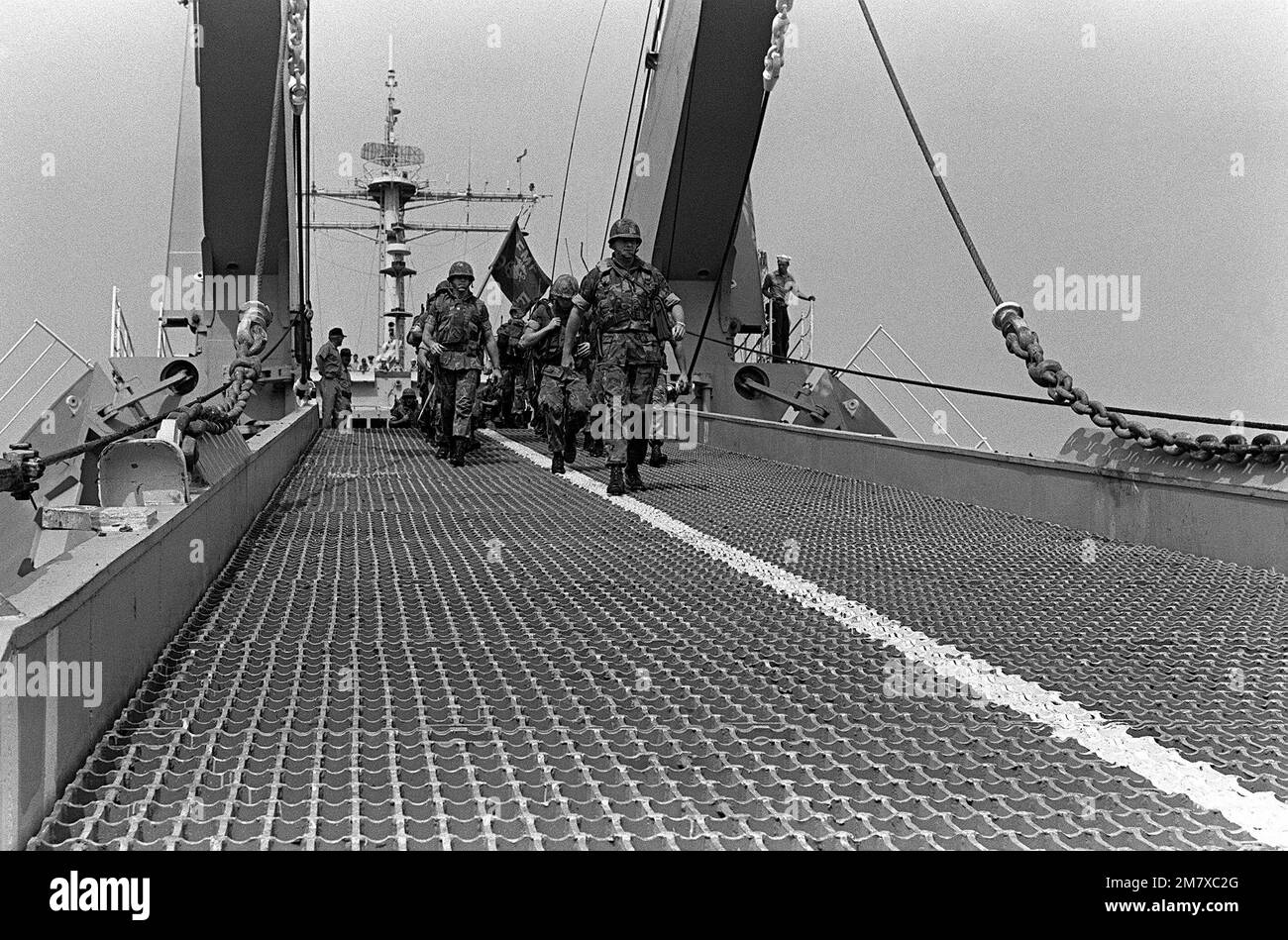 COL James M. Meade, commander of the 32nd Marine Amphibious Unit, leads ...
