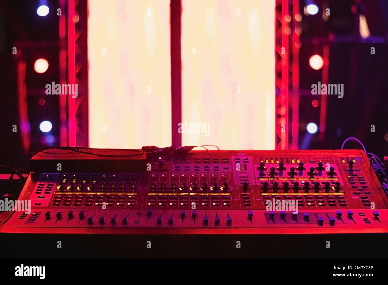 A sound mixing console for mixing audio signals in a recording studio ...