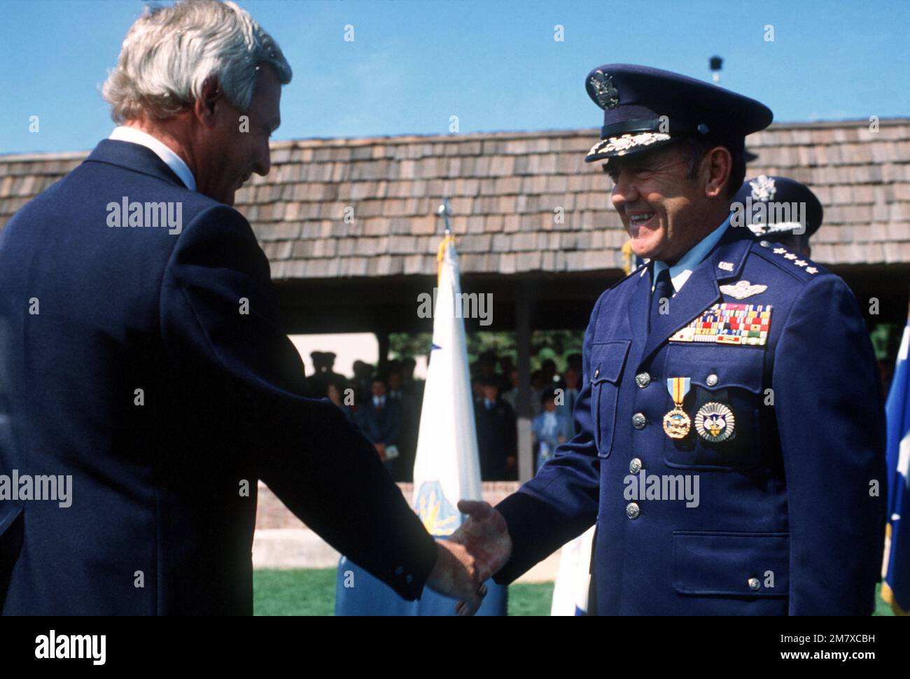 Under Secretary of the Air Force Edward C. Aldridge Jr. presents the ...