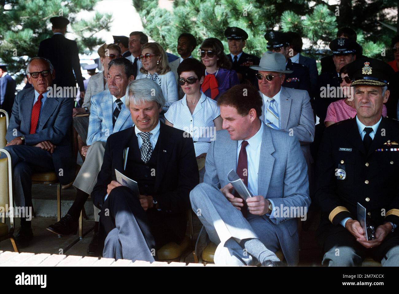 Colorado Gov. Richard Lamm, left, and Rep. Ken Kramer, R-COL., observe ...