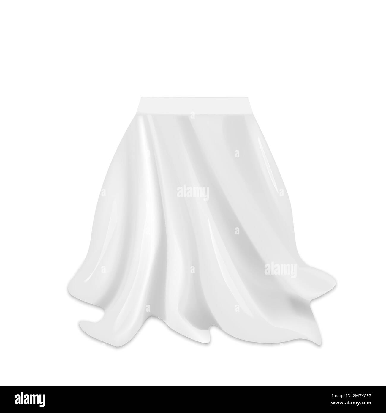 Realistic box covered with silk cloth isolated on white background ...