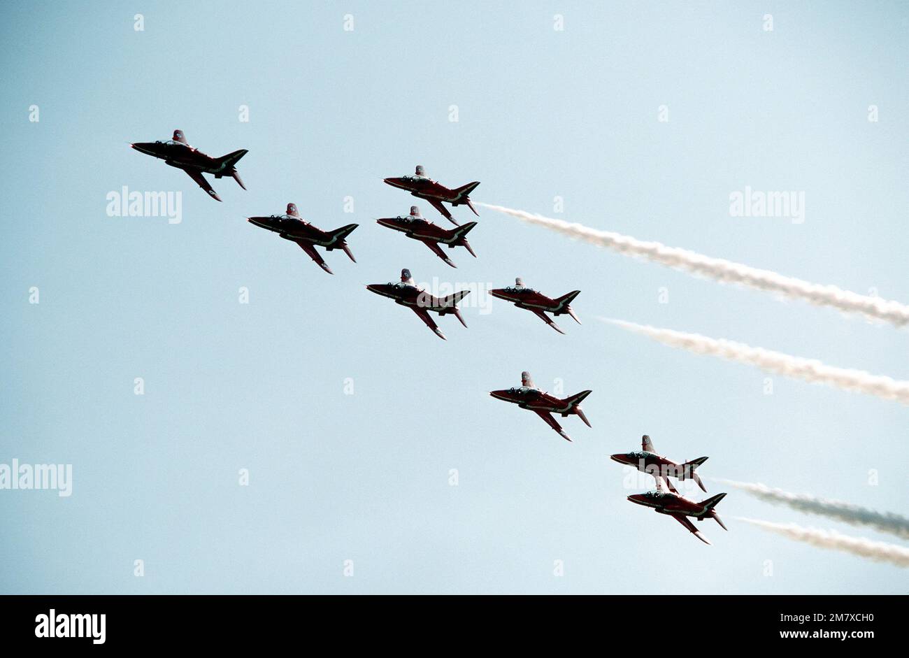 The Royal Air Force Red Arrows aerial demonstration team performs at ...