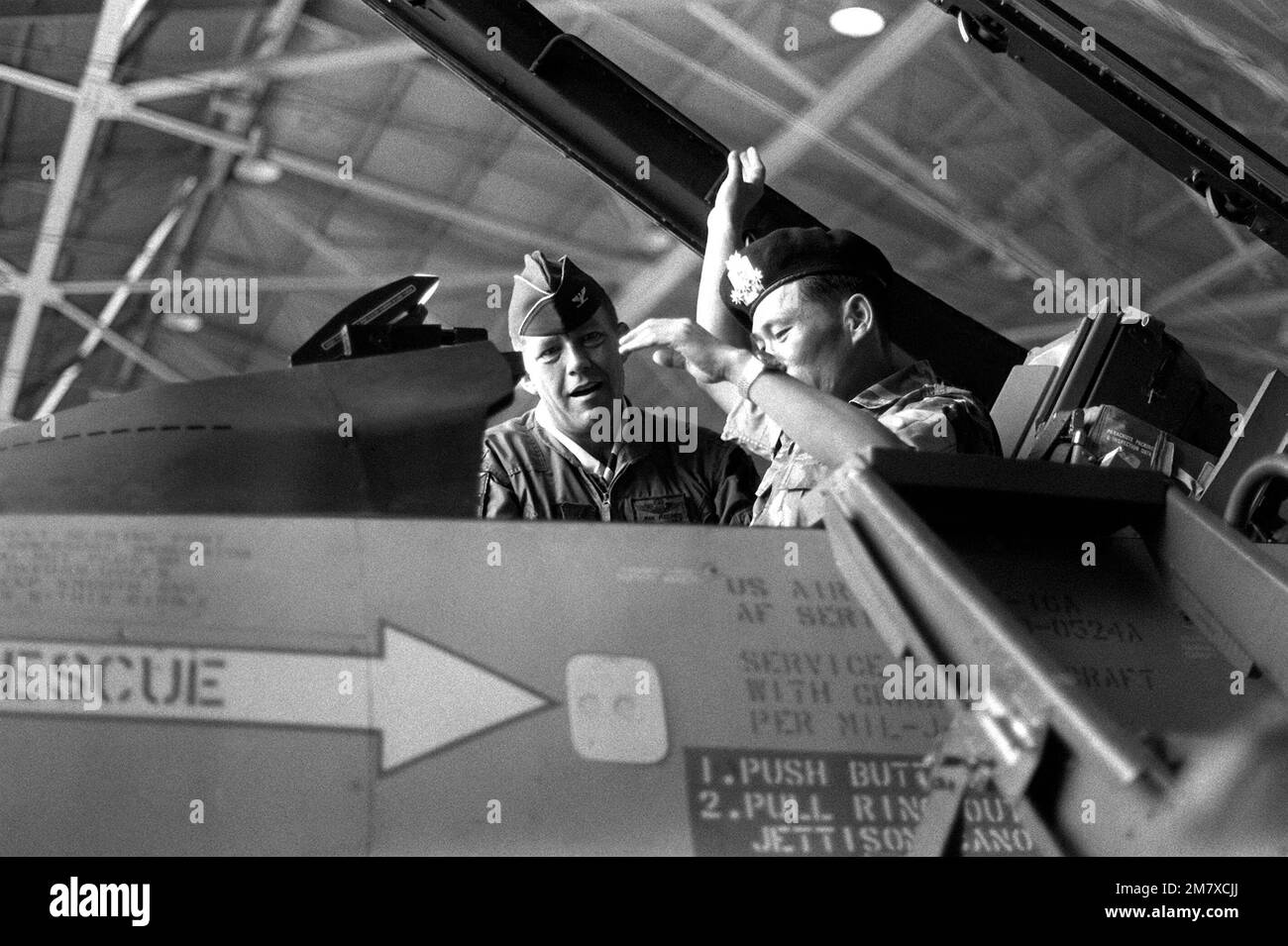 COL James Record, commander of the 8th Tactical Fighter Wing, gives COL ...