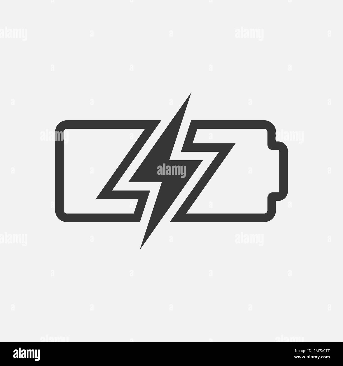 accumulator simple icon, battery symbol isolated on white background ...