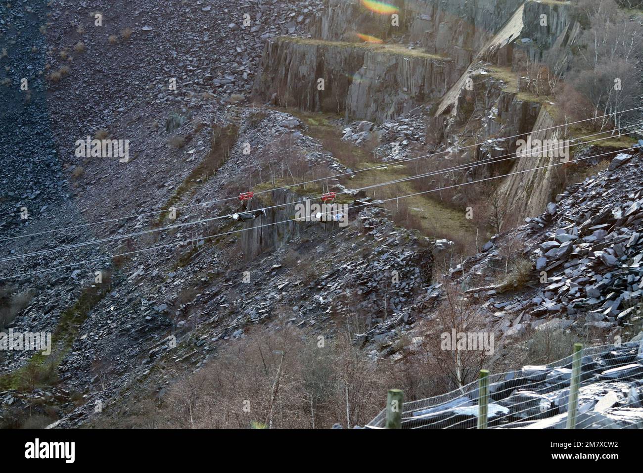 Penrhyn quarry zipline hi-res stock photography and images - Alamy