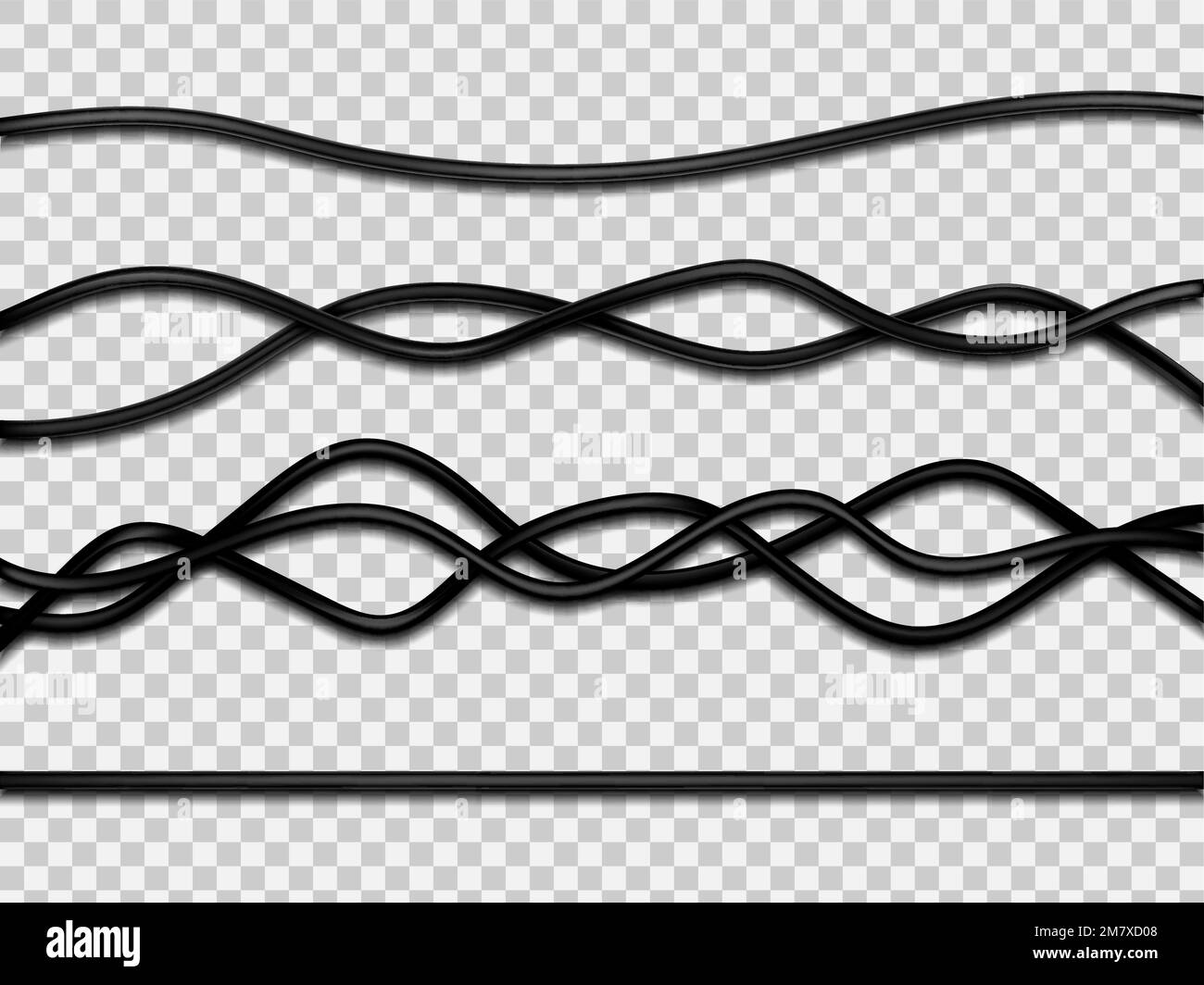 Realistic electrical wires isolated on white background. Vector ...