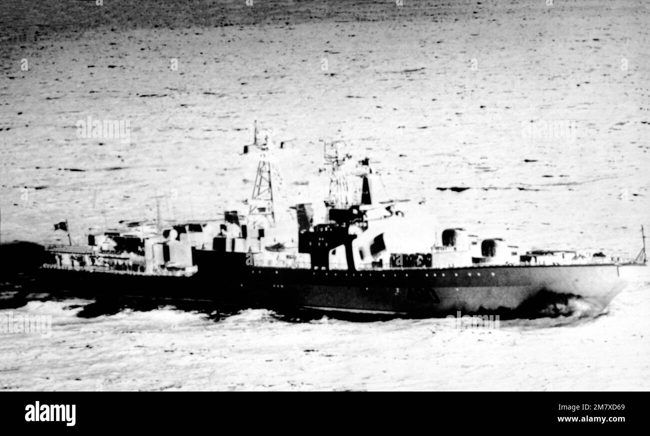 Aerial starboard bow view of the Soviet destroyer UDALOY underway ... Aerial starboard bow view of the Soviet destroyer UDALOY underway ...