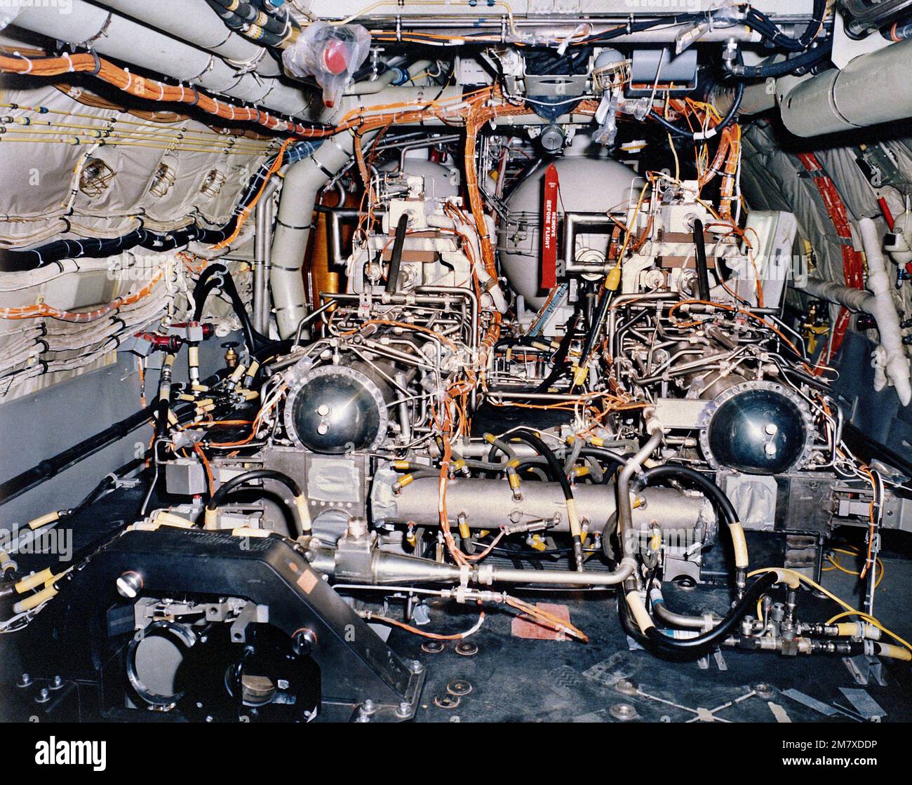 Interior view of the laser device compartment aboard the NKC-135 ...