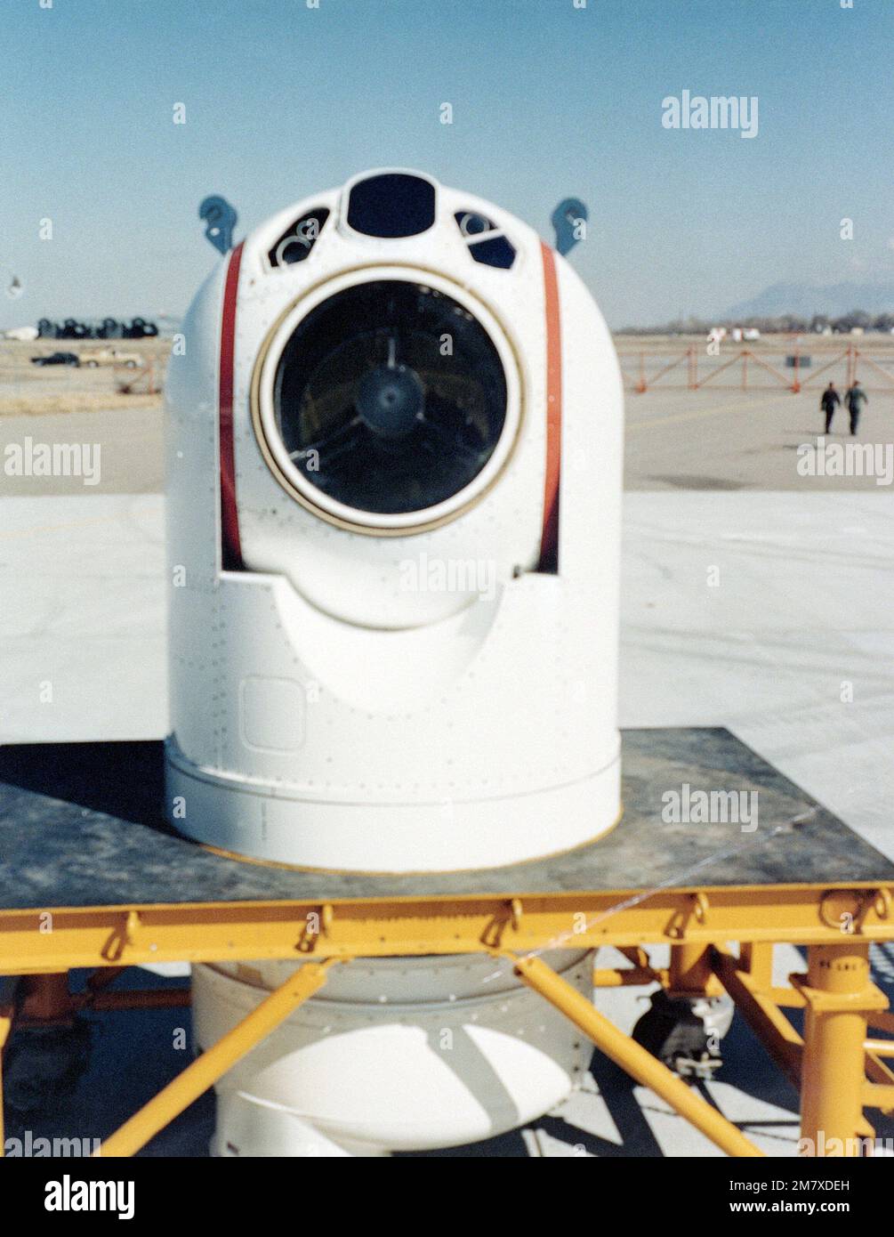 A view of a laser pointing telescope before installation on the top of ...