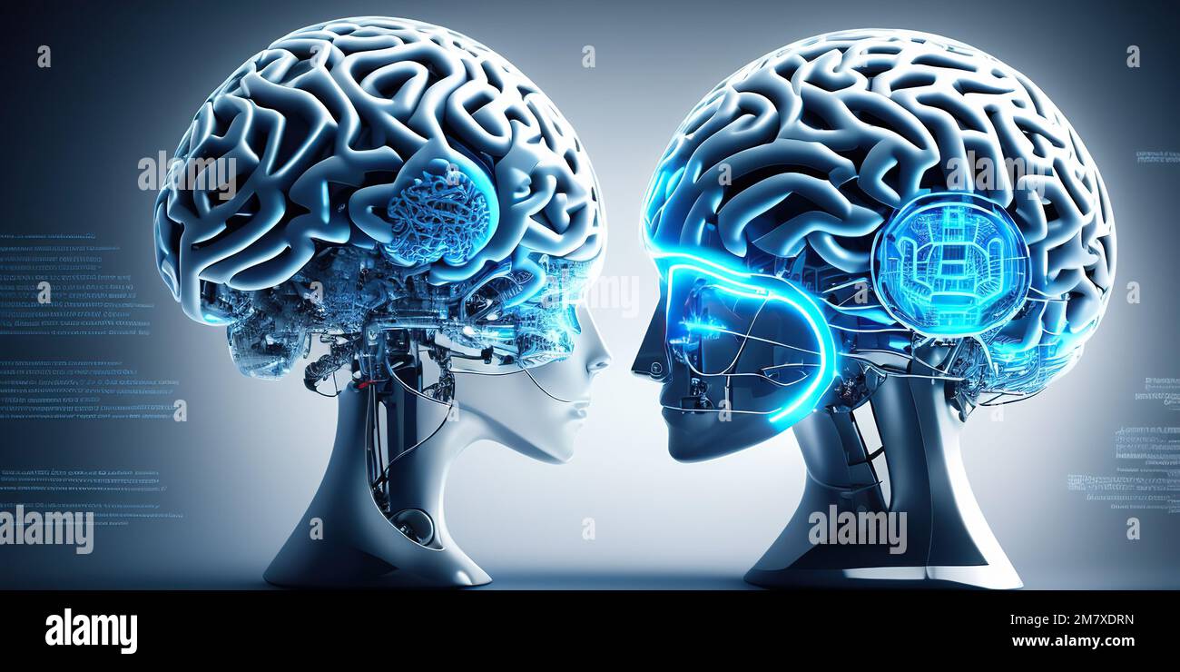 Artificial intelligence and future technologies. AI Learning and Artificial Intelligence Concept ...