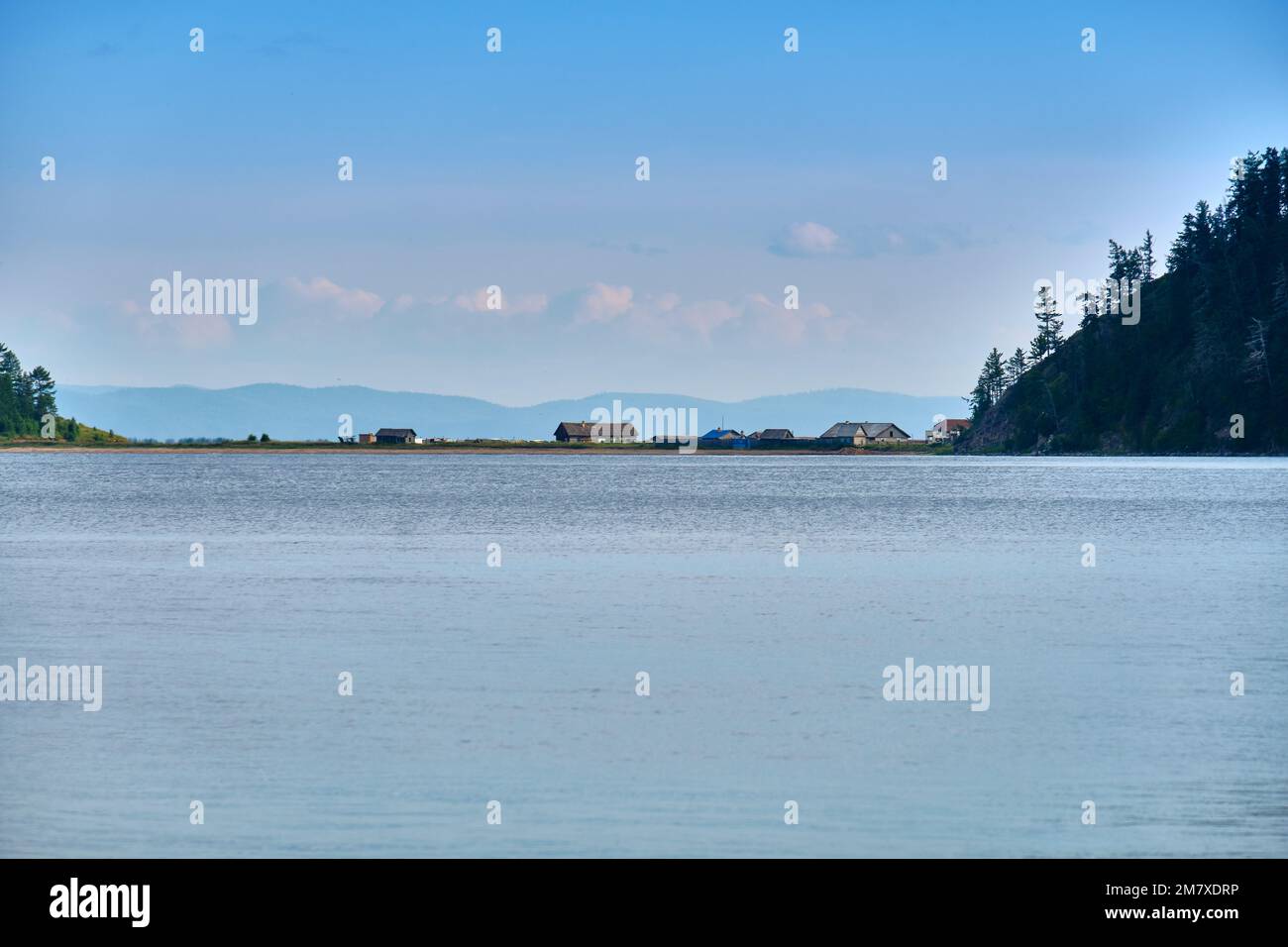 View of the fishing village of Katun from the Kurbulik village of the ...