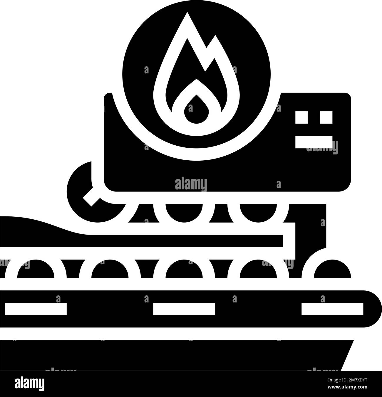 hot rolling steel production glyph icon vector illustration Stock ...
