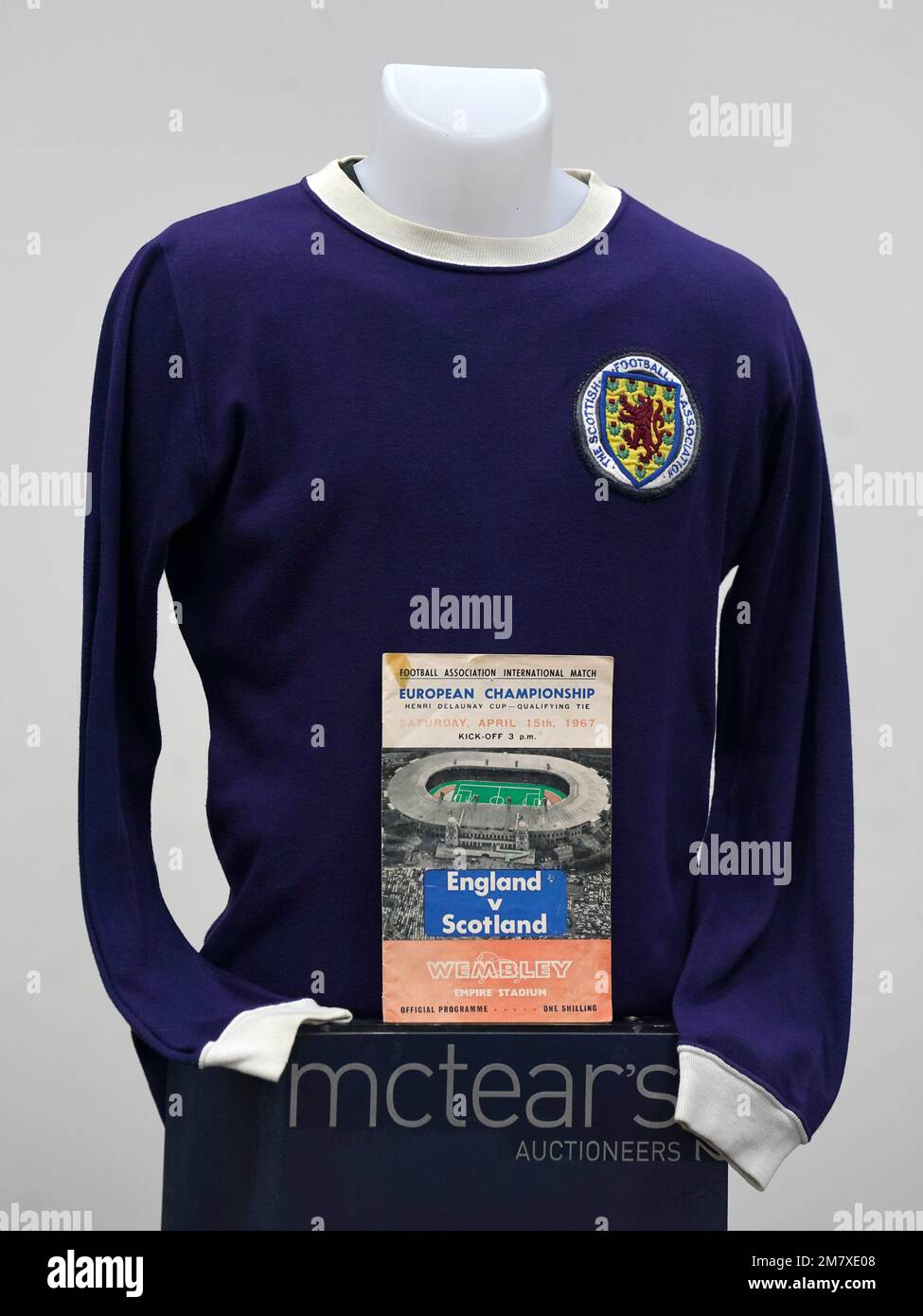 Jim Baxter's match worn jersey from Scotland's 3-2 win over then world ...