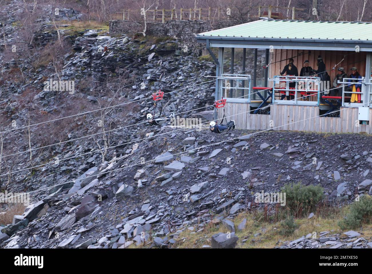 Penrhyn quarry zipline hi-res stock photography and images - Alamy