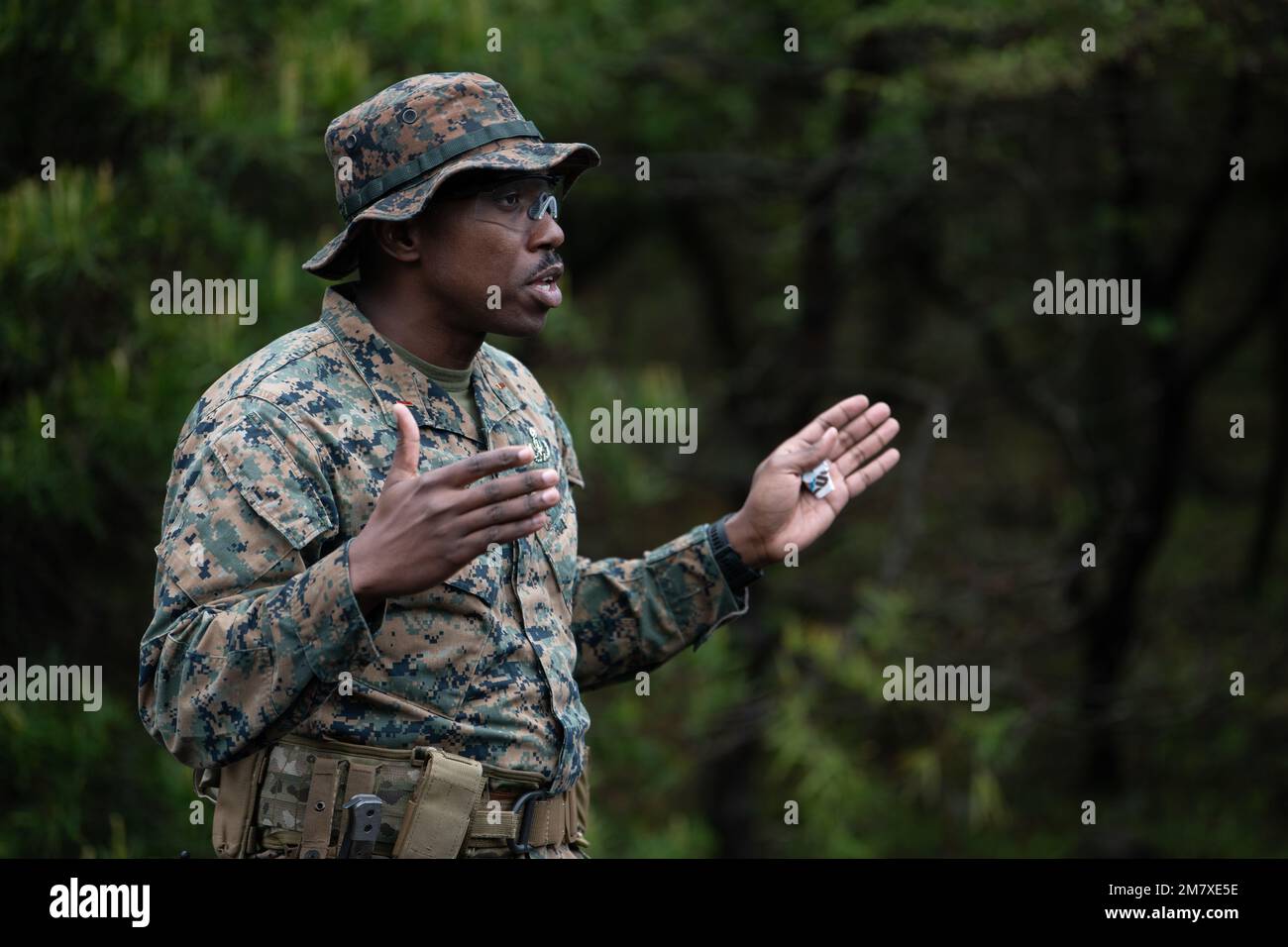 U.S. Marine Corps CWO2 Keran Morrison, an explosive ordnance disposal ...