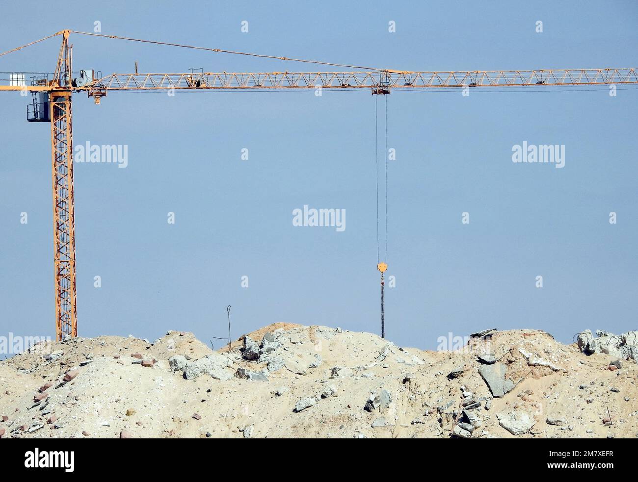 A construction site of new residential buildings and high rise with ...