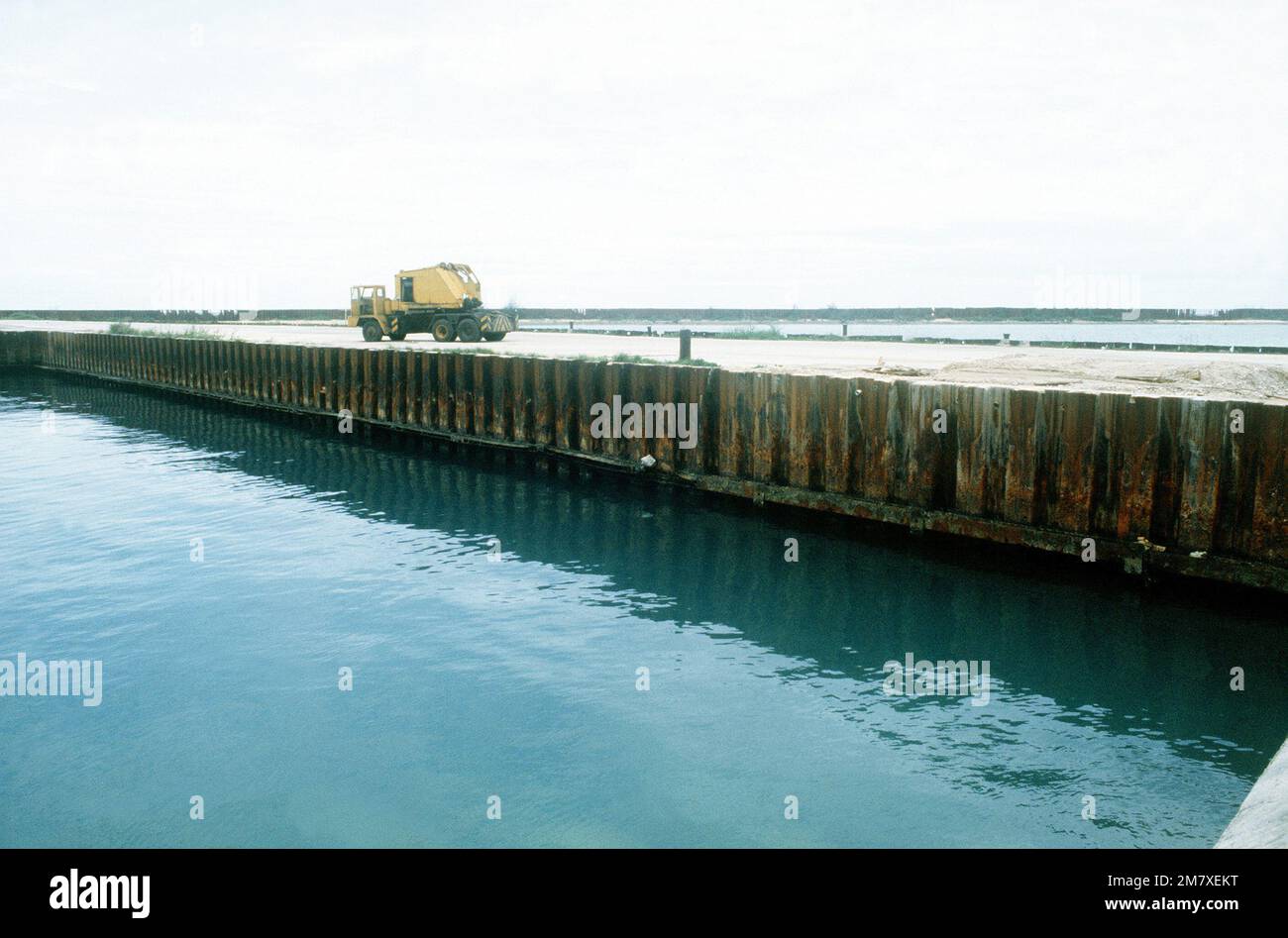 A view of the main sea wall at the harbor during Exercise Kennel Bear ...
