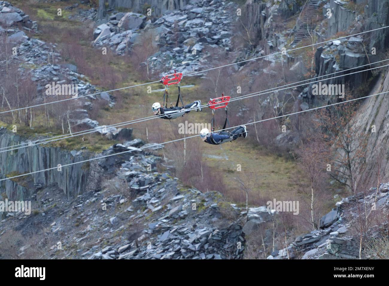 Penrhyn quarry zipline hi-res stock photography and images - Alamy