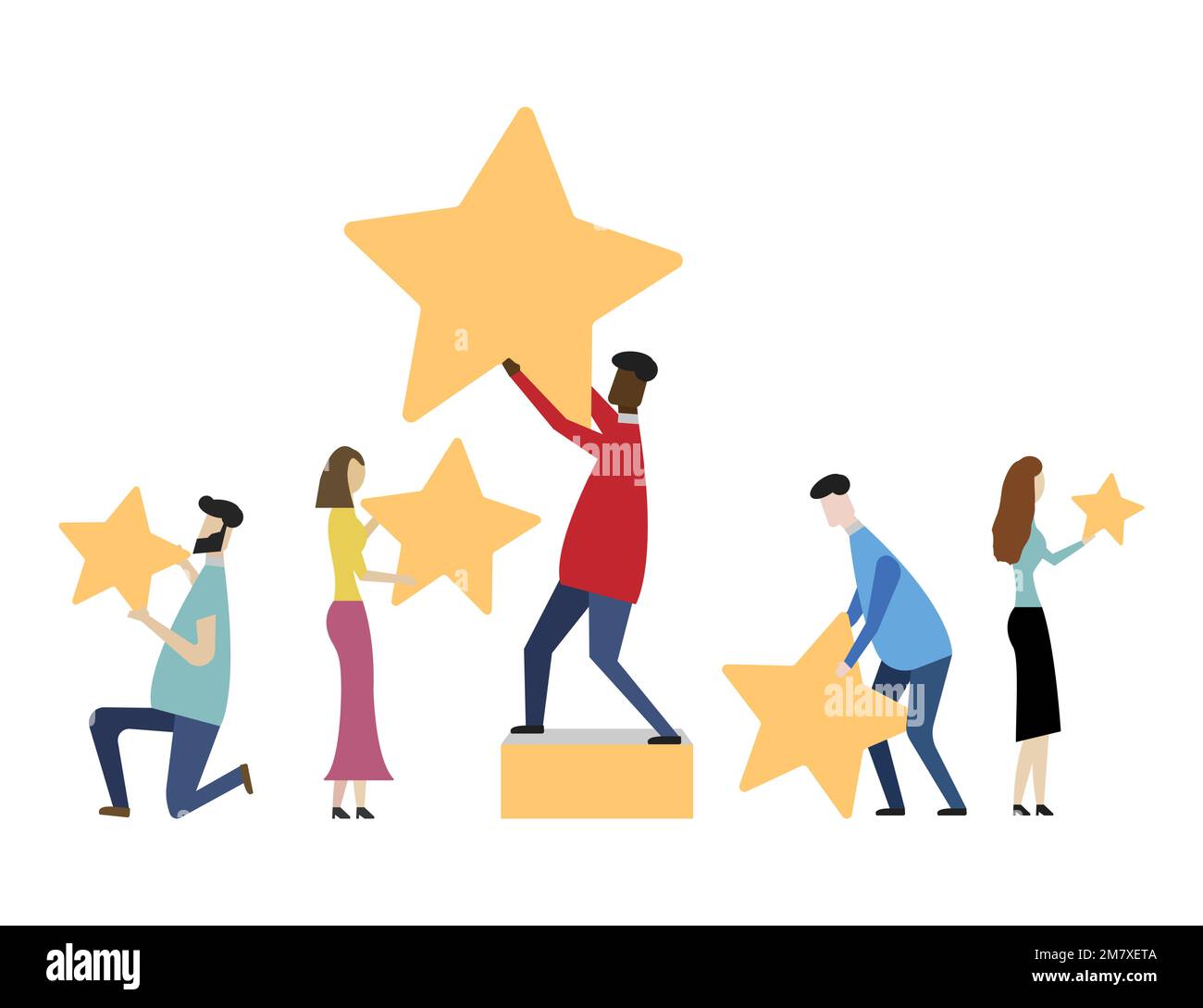 Customer review rating concept isolated on white background. Vector ...