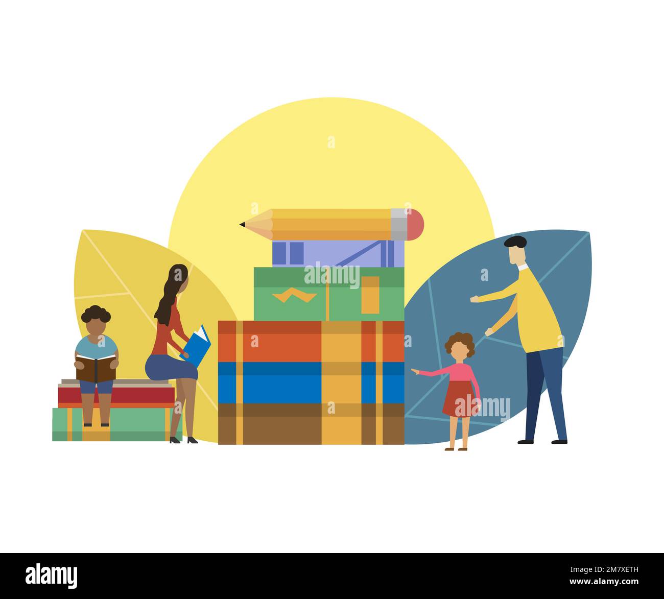 family education concept isolated on white background. Vector ...