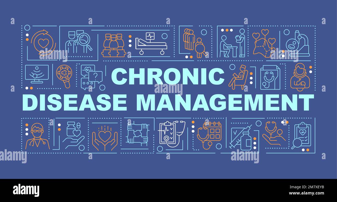 Chronic care management word concepts dark blue banner Stock Vector Image & Art - Alamy