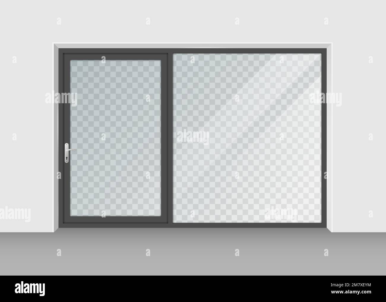 door with transparent glass isolated on background. Vector illustration ...