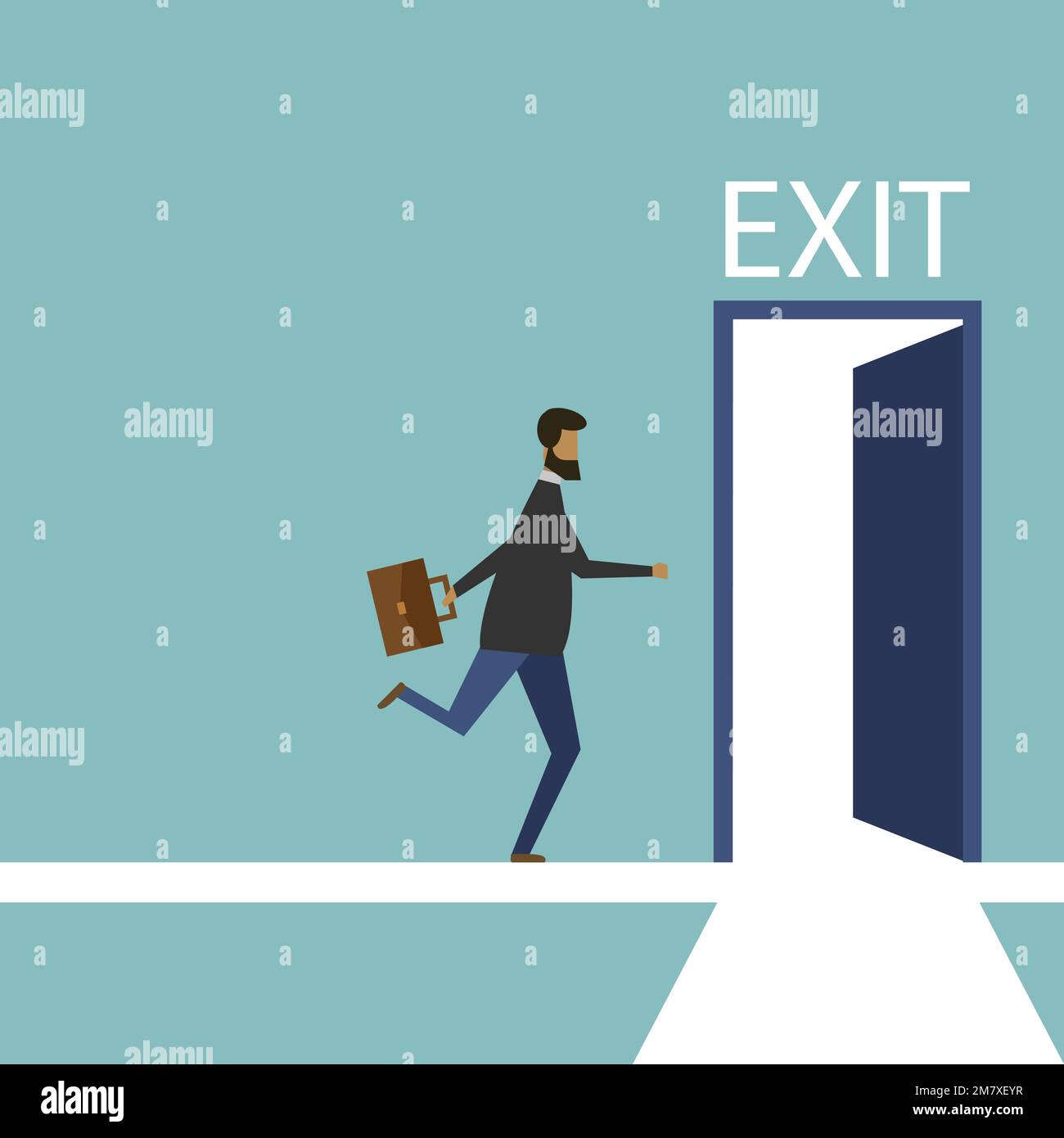 People running door isolated on background. Vector illustration. Eps 10 ...