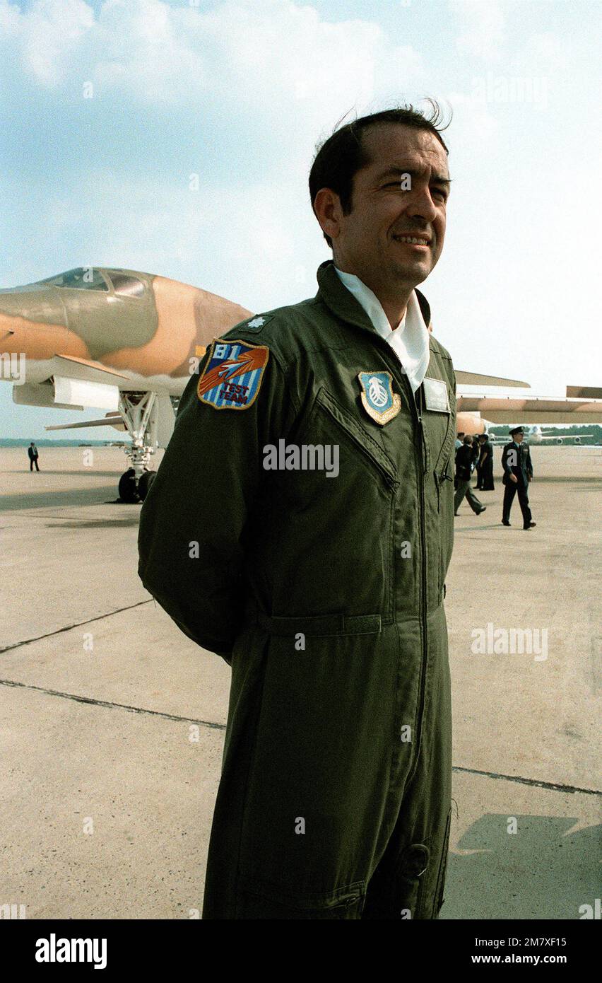 LCOL Leroy Schroeder, B-1 bomber chief test pilot, poses for ...