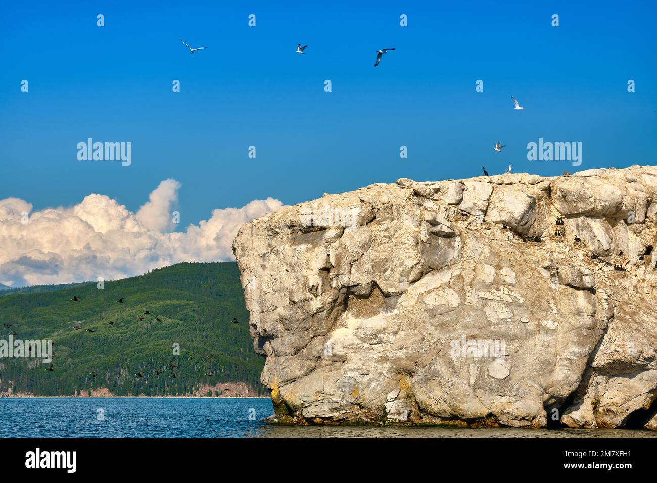 Barguzinsky Bay of Lake Baikal in the Buryat Republic in the daytime ...