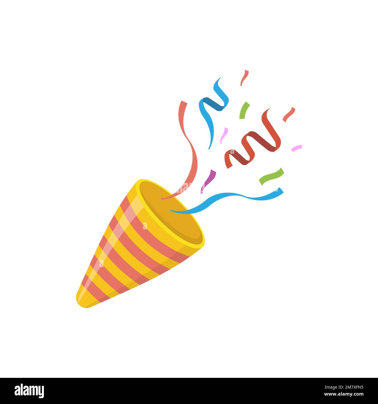 Exploding party poppers with confetti. Vector illustration. Eps 10 ...