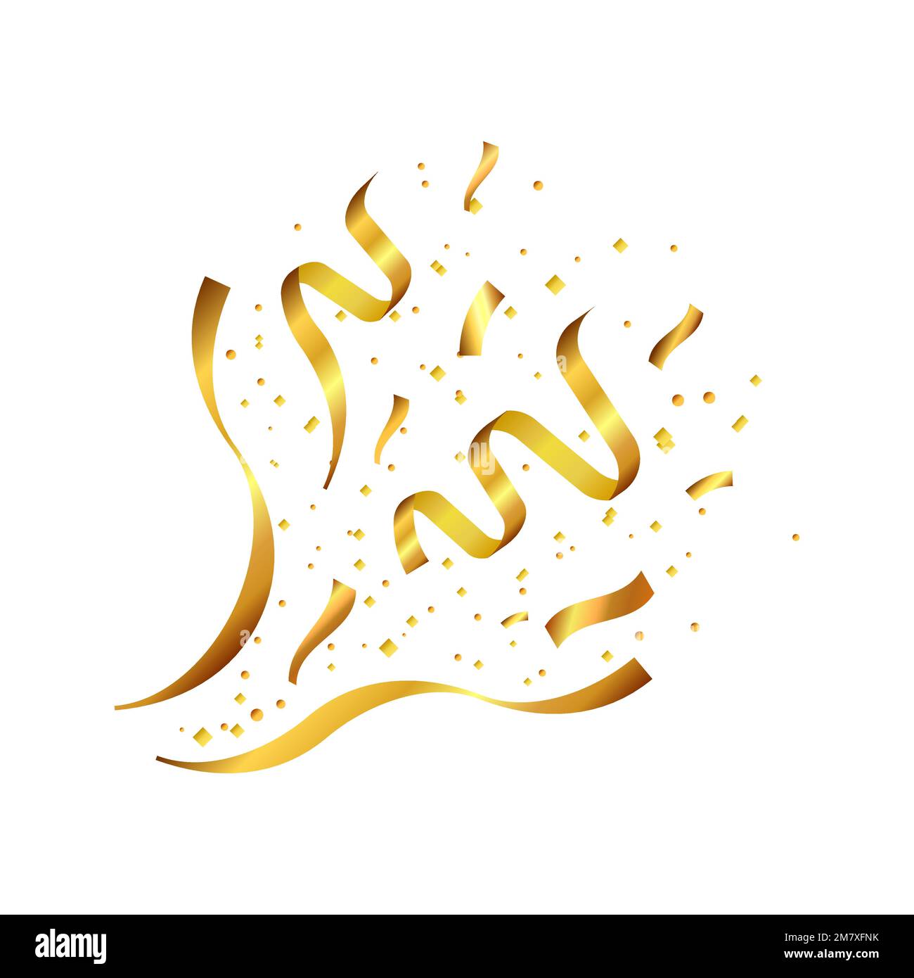 Exploding celebration confetti and ribbon. Vector illustration. Eps 10 ...