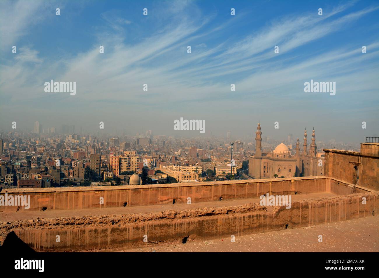 Cairo, Egypt, January 7 2023: Aerial view of old Cairo city from Salah ...