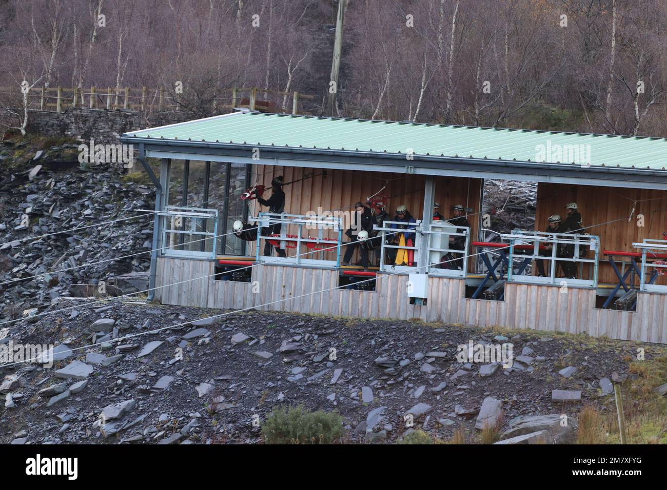 Penrhyn quarry zipline hi-res stock photography and images - Alamy