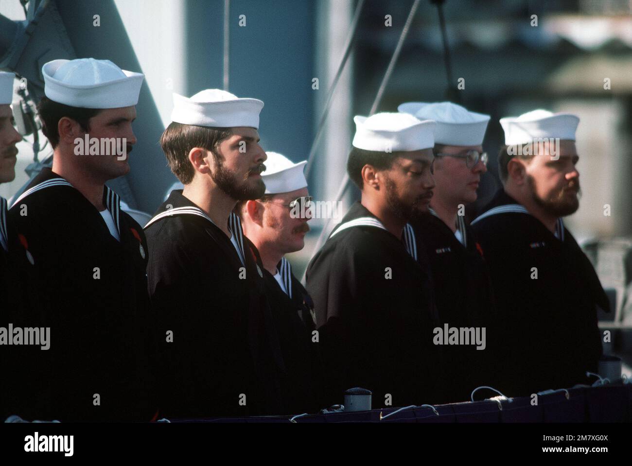 The crew of the combatant missile (hydrofoil) patrol ship USS ARIES ...