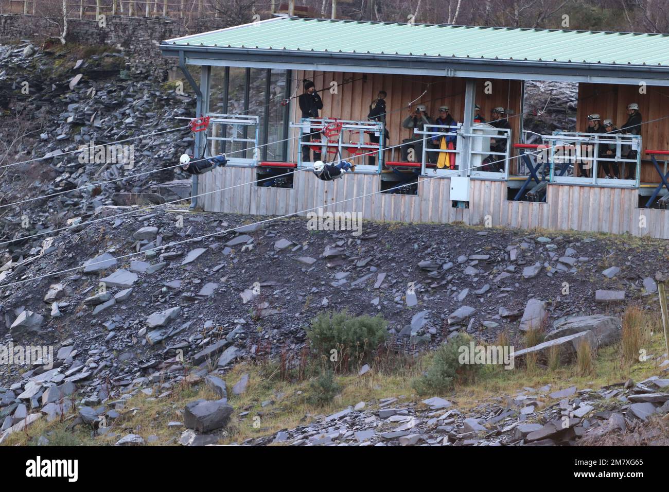 Penrhyn quarry zipline hi-res stock photography and images - Alamy