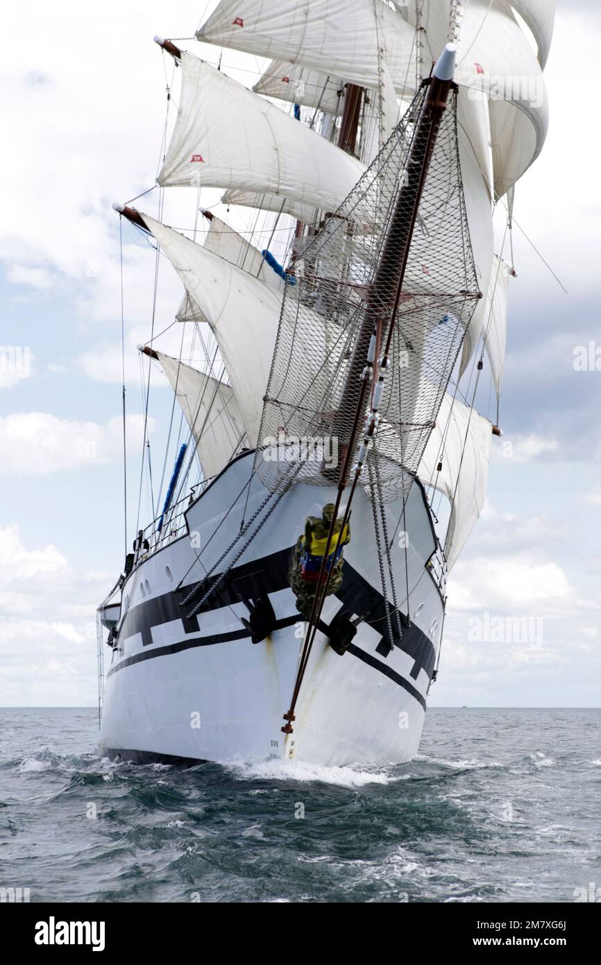 Venezuelan tall ship Simon Bolivar, race start, Torbay, 2016 Stock ...