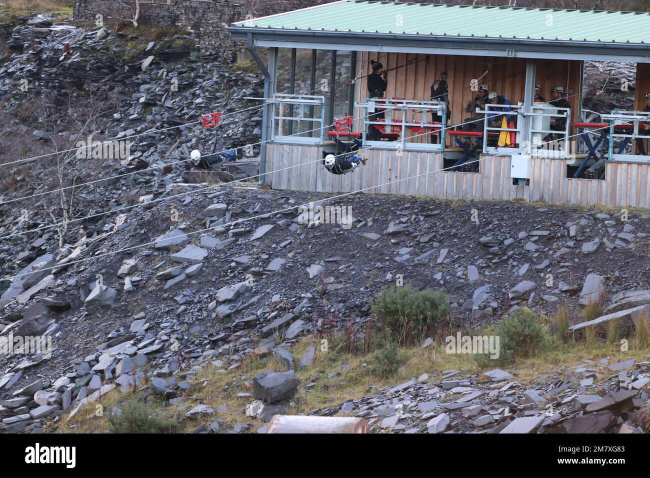 Penrhyn quarry zipline hi-res stock photography and images - Alamy