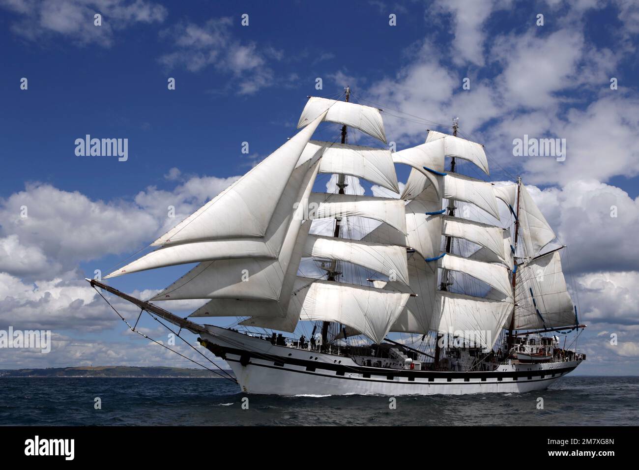 Venezuelan tall ship Simon Bolivar, race start, Torbay, 2016 Stock ...