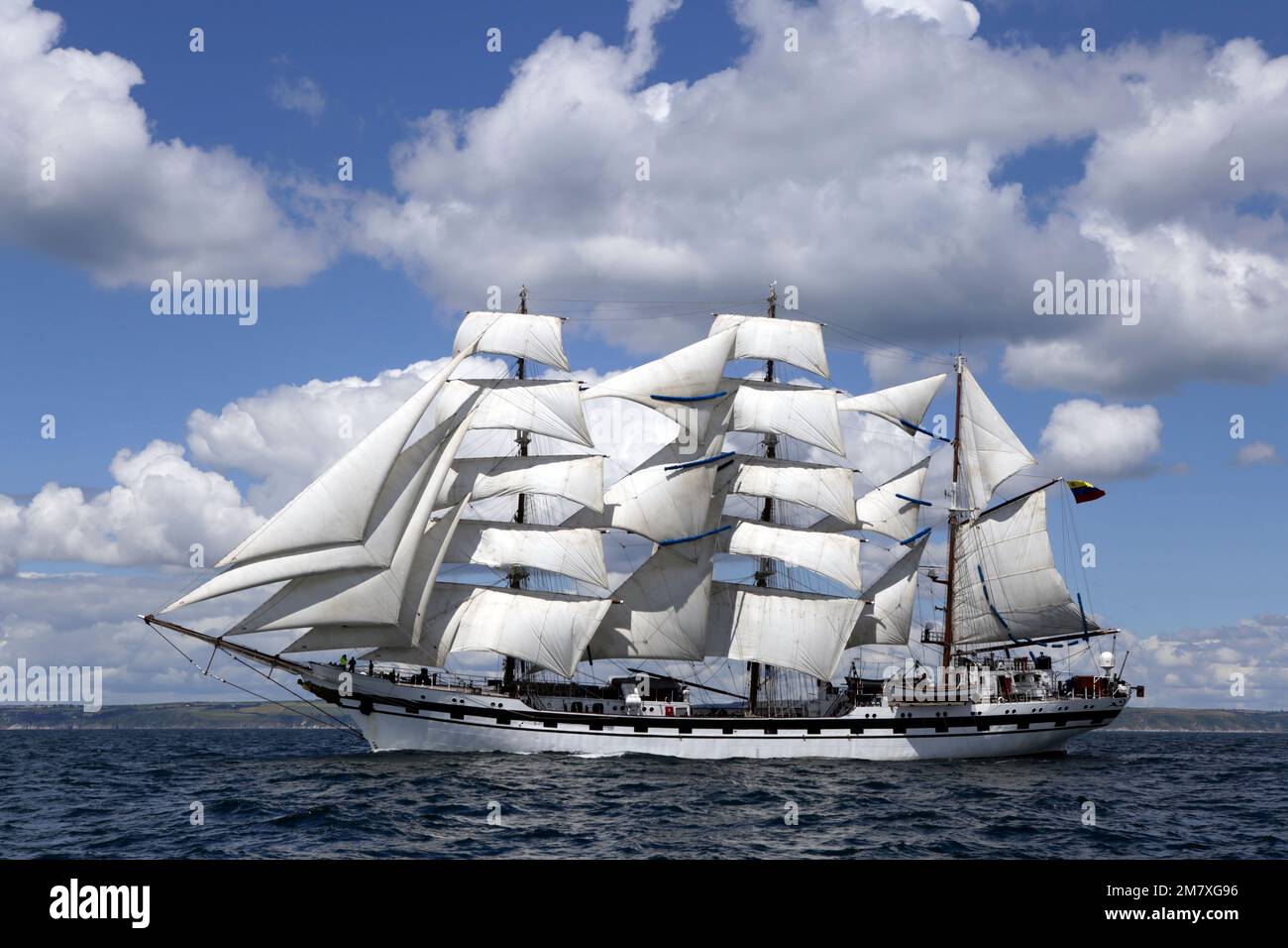 Venezuelan tall ship Simon Bolivar, race start, Torbay, 2016 Stock ...