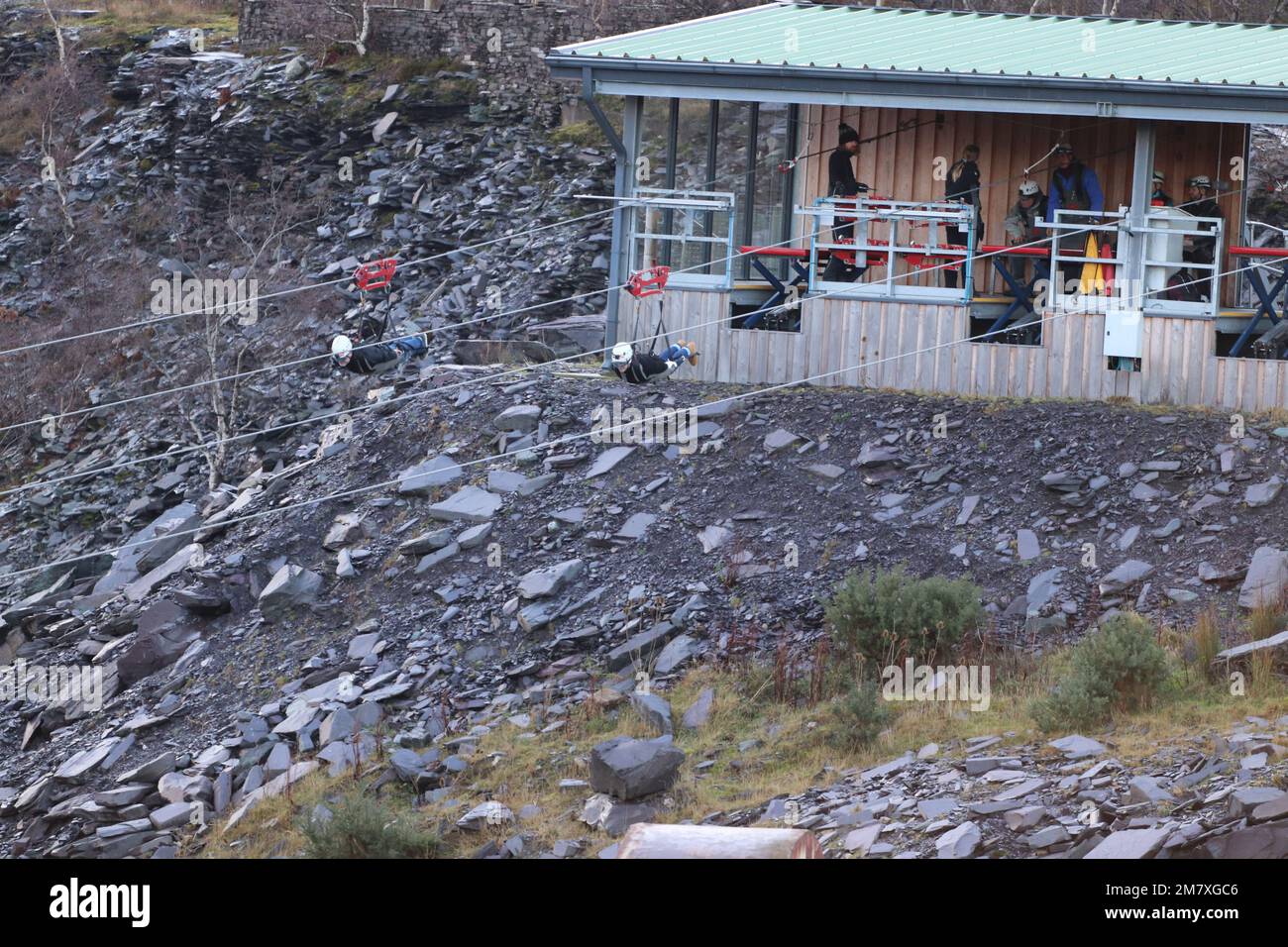 Penrhyn quarry zipline hi-res stock photography and images - Alamy