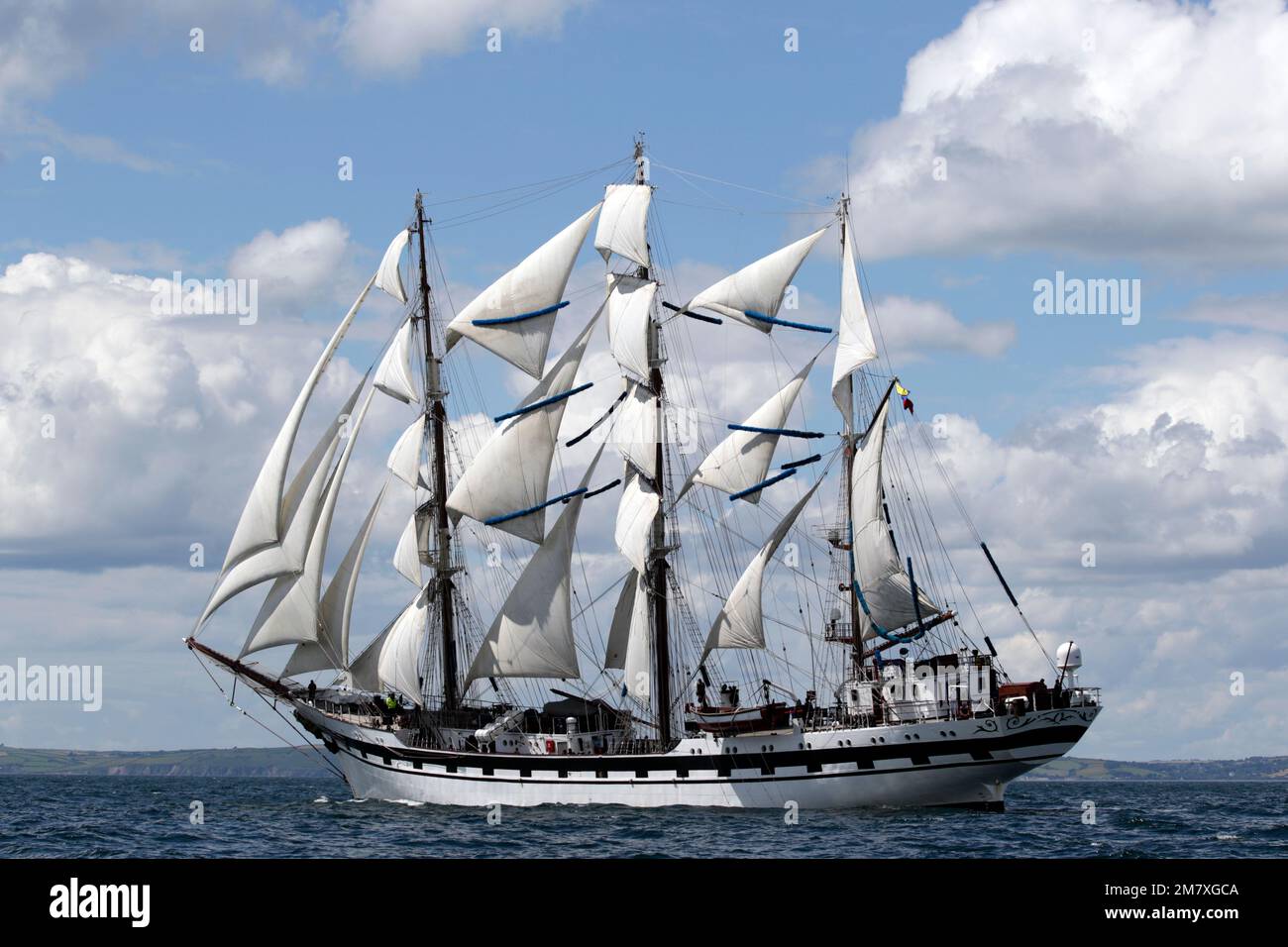 Venezuelan tall ship Simon Bolivar, race start, Torbay, 2016 Stock ...
