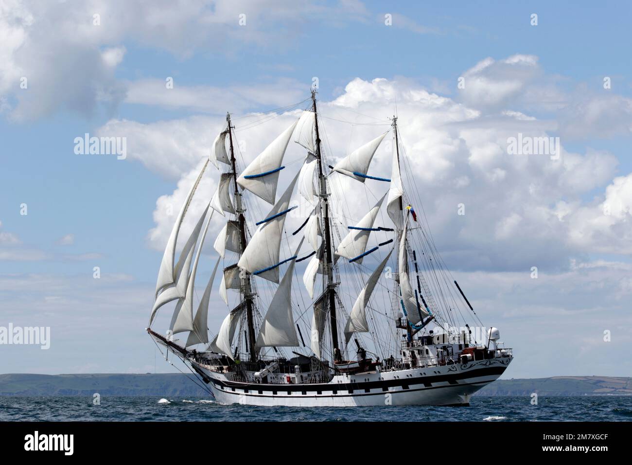 Venezuelan tall ship Simon Bolivar, race start, Torbay, 2016 Stock ...