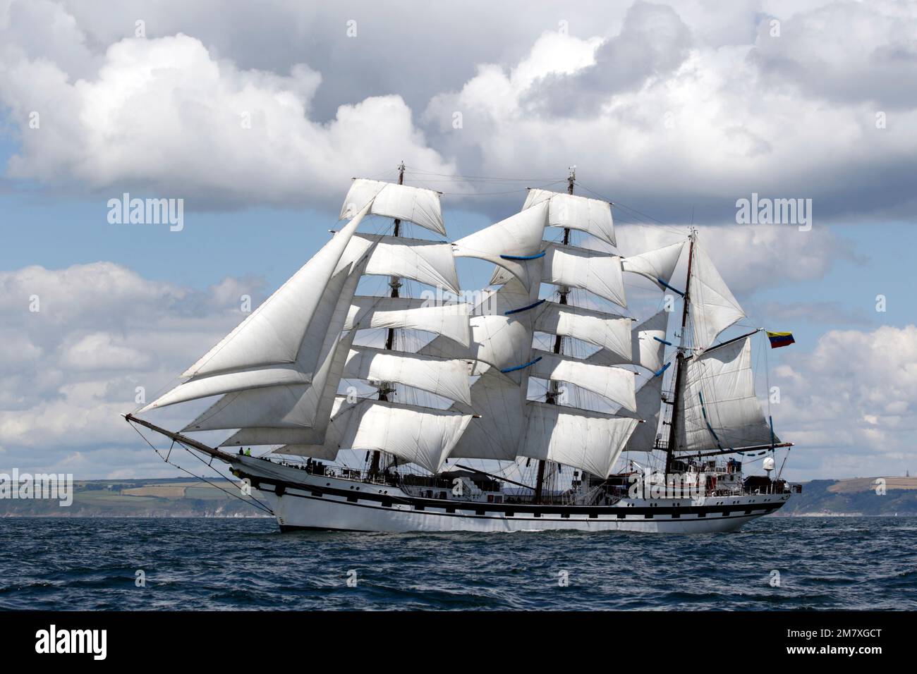 Venezuelan tall ship Simon Bolivar, race start, Torbay, 2016 Stock ...