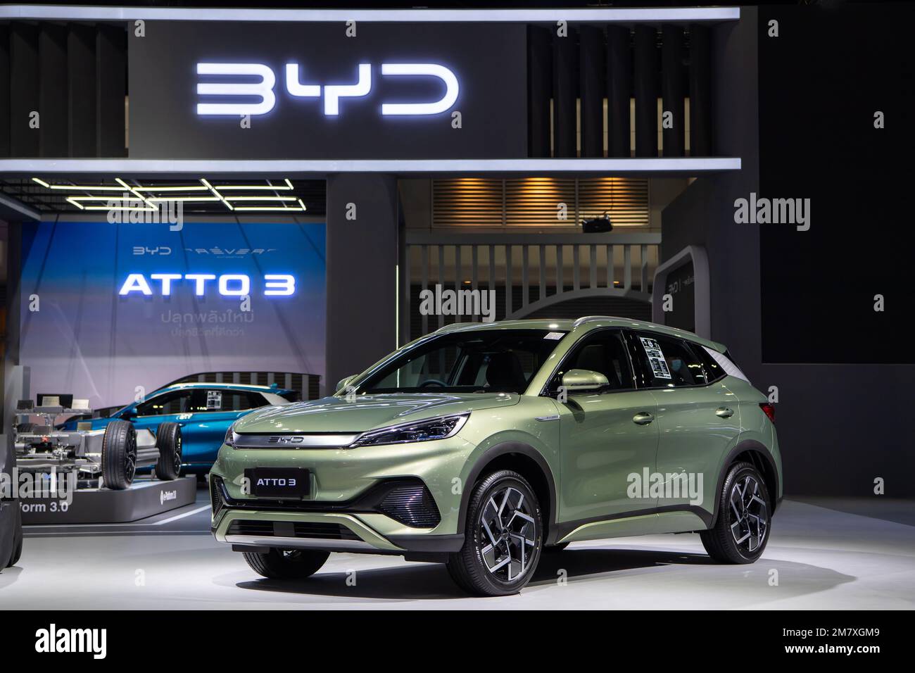 BYD ATTO 3 EV car on display at The 39th Thailand International Motor ...